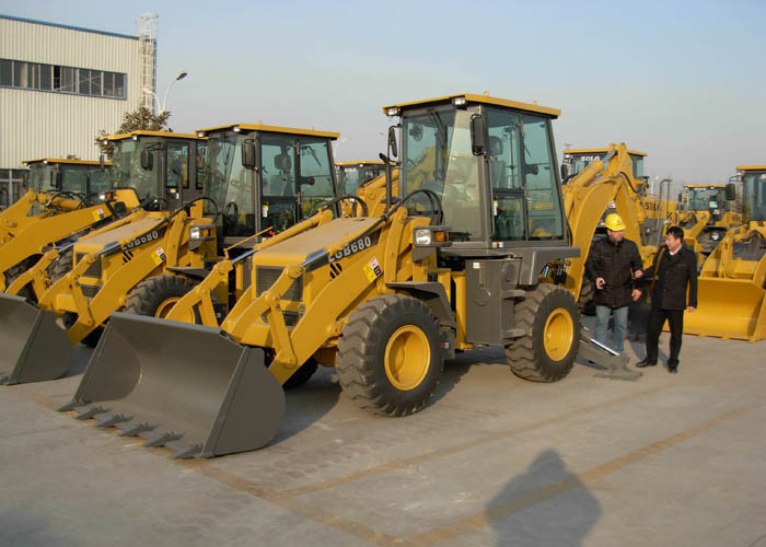Water Cooling Engine Compact Tractors with Backhoe and Loader , Backhoe ...