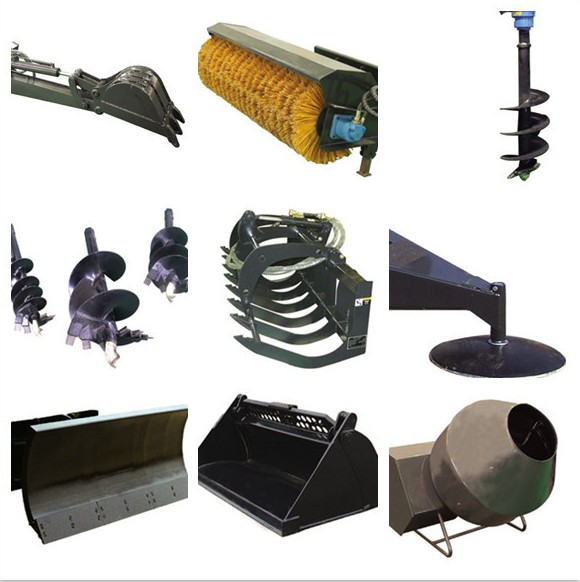 1400 Kg Tipping Load 4WD Skid Steer Loader With Bobcat Attachments 40 ...